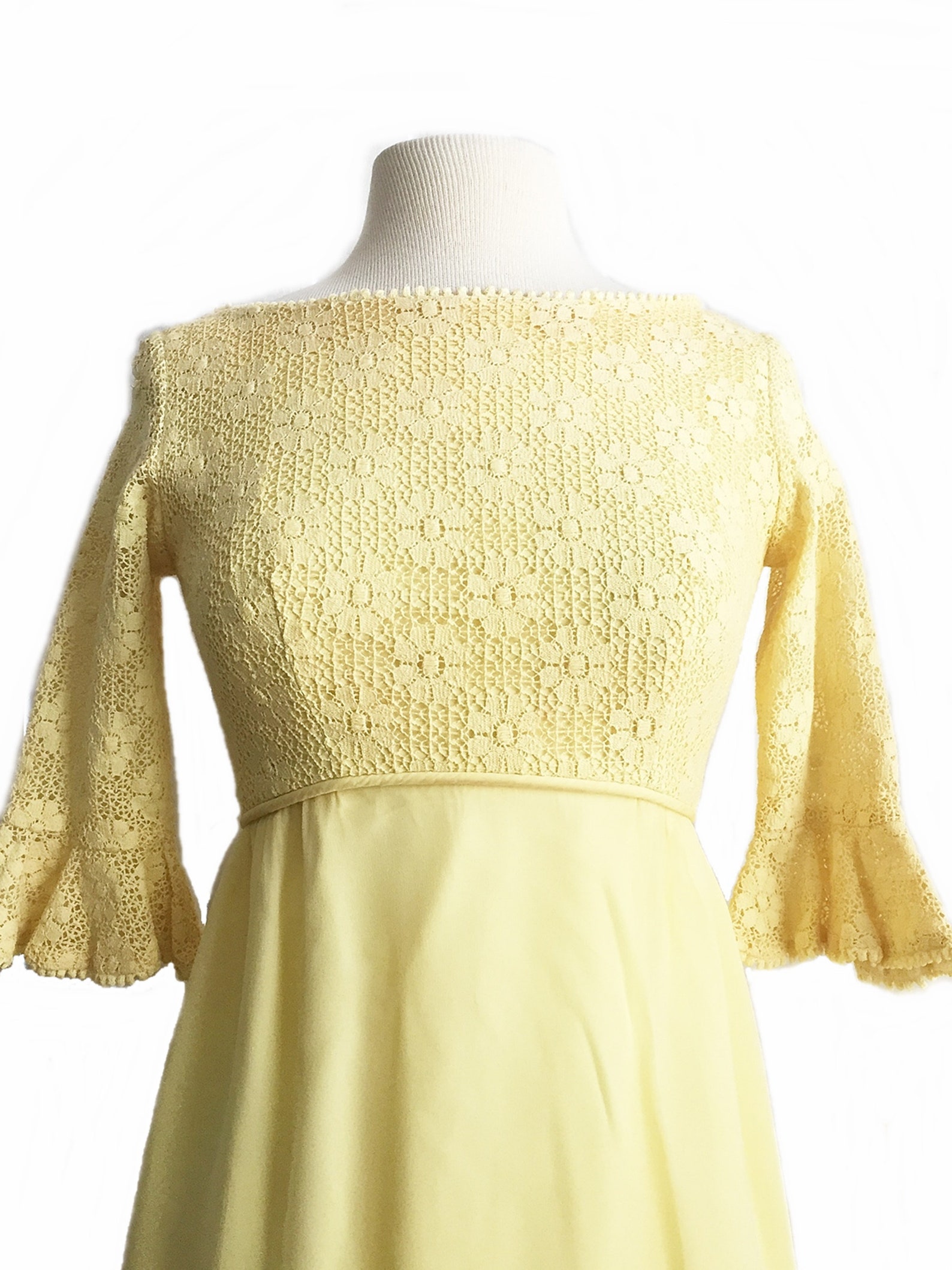 Vintage 60s Yellow Cocktail Dress/ Floral Lace Pastel Yellow - Etsy
