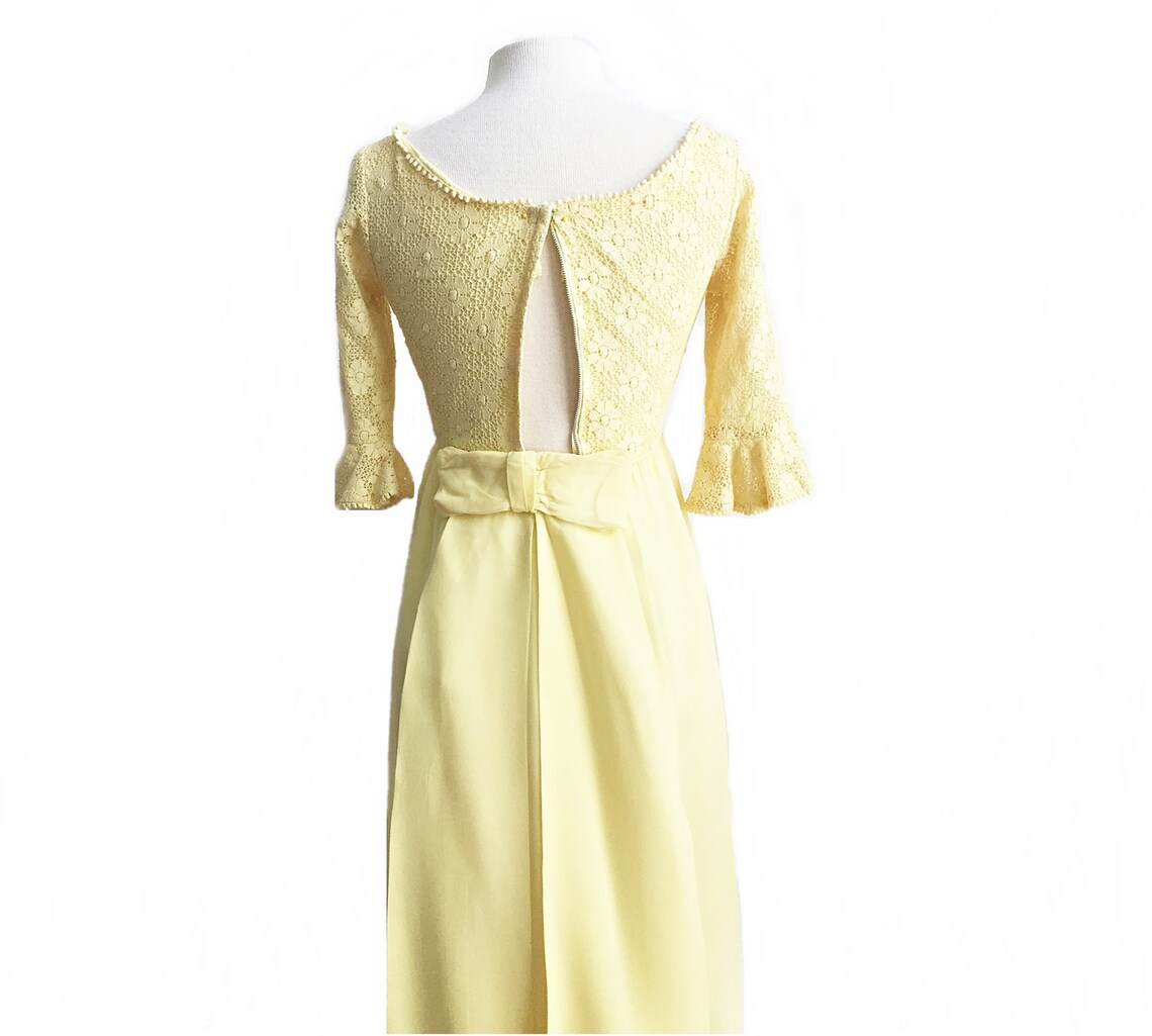 Vintage 60s Yellow Cocktail Dress/ Floral Lace Pastel Yellow - Etsy
