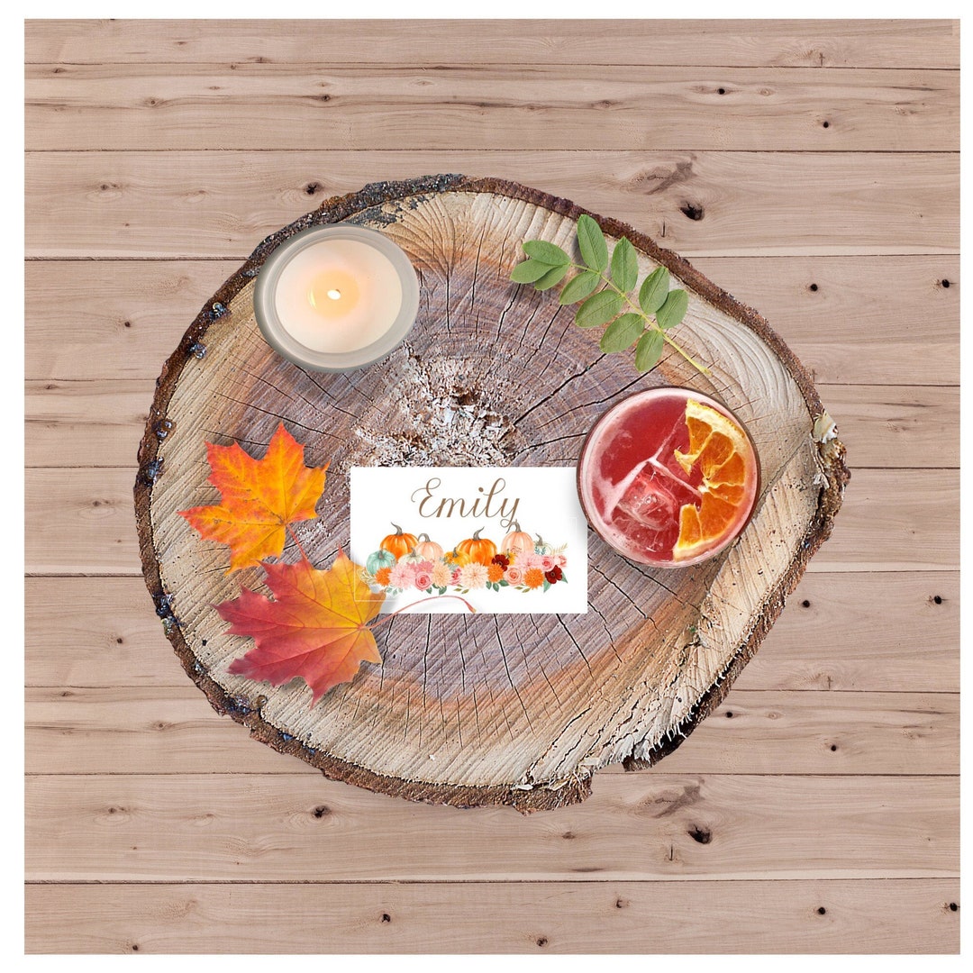 Printable Thanksgiving Dinner Name Place Setting Cards Tags ...