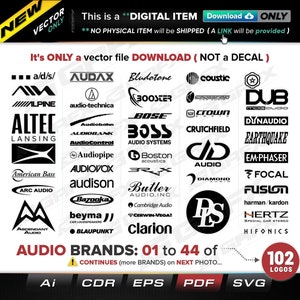 102 Audio Brands Vectors Ai Cdr Eps Pdf Svg Instant | Etsy