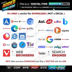34 Search Engines Web Browsers Vectors Ai, Cdr, Eps, Pdf, Svg and Also Jpg, Png Instant Download ...