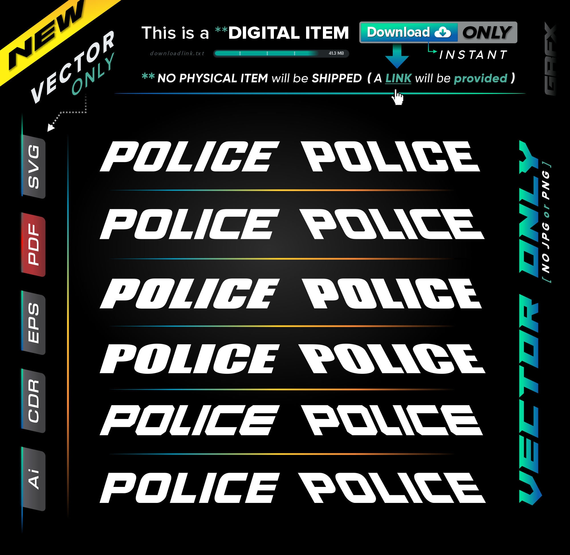95 Police Vector Pack / Bundle: Ai Cdr Eps Pdf Svg | Etsy