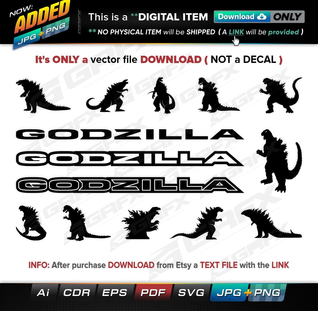 14 Godzilla Vectors Ai, Cdr, Eps, Pdf, Svg and Also Jpg, Png - Instant ...