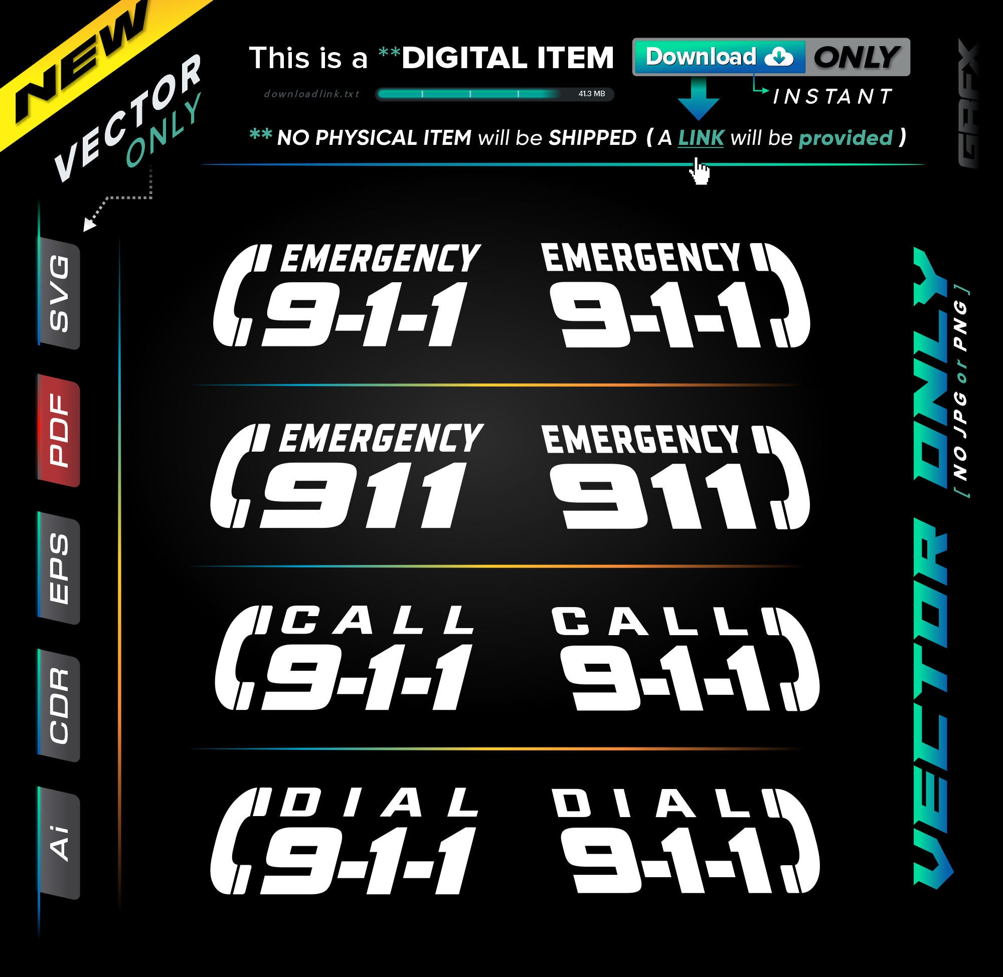 95 Police Vector Pack / Bundle: Ai Cdr Eps Pdf Svg | Etsy