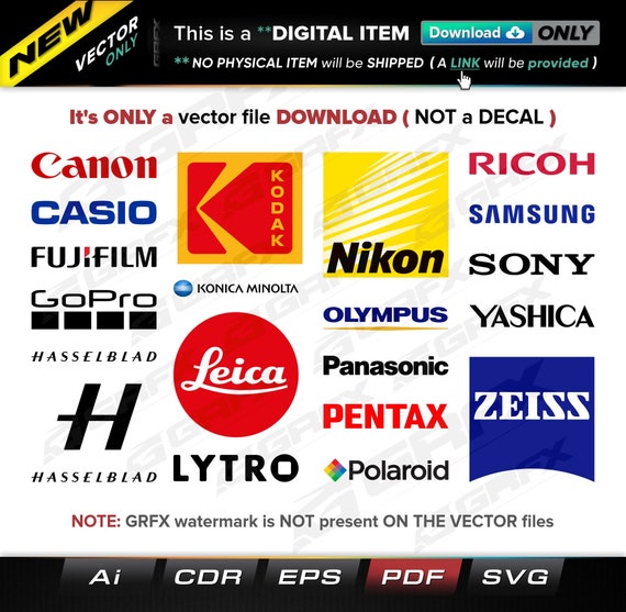 20 Digital Cameras Vectors Ai Cdr Eps Pdf Svg Instant - Etsy