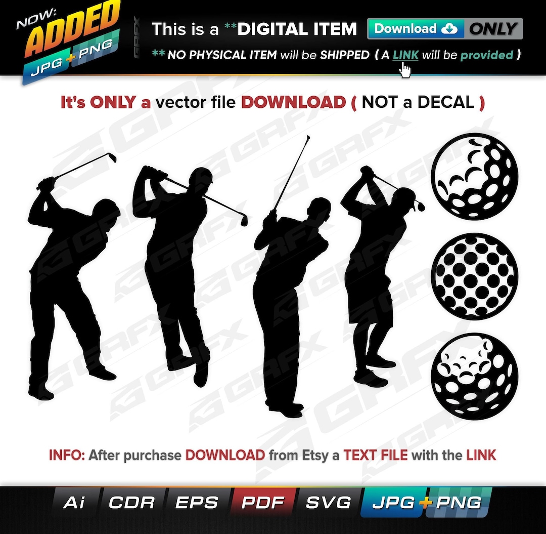 7 Golfer Vectors Ai, Cdr, Eps, Pdf, Svg and Also Jpg, Png - Instant ...