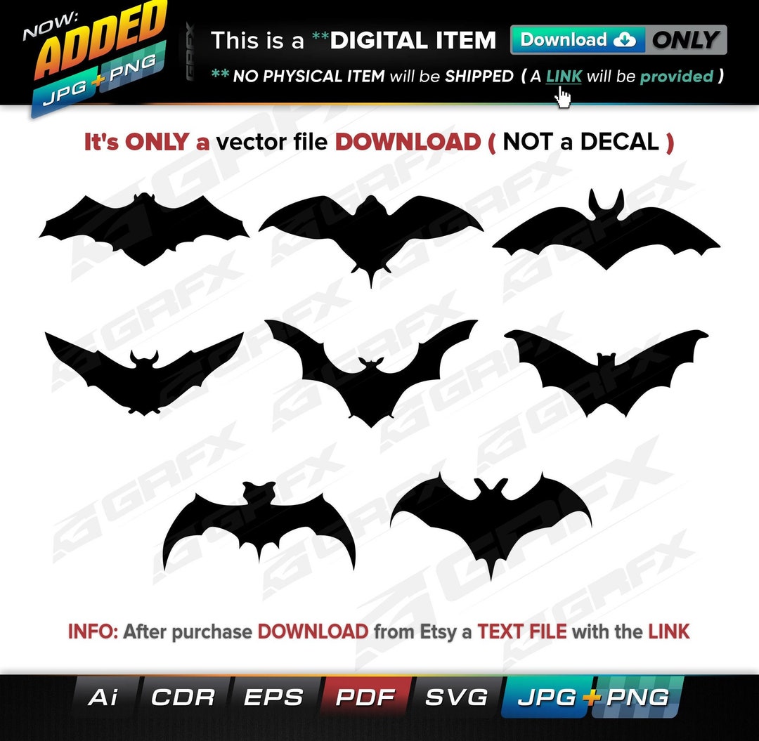 8 Bats Vectors Ai, Cdr, Eps, Pdf, Svg and Also Jpg, Png - Instant ...