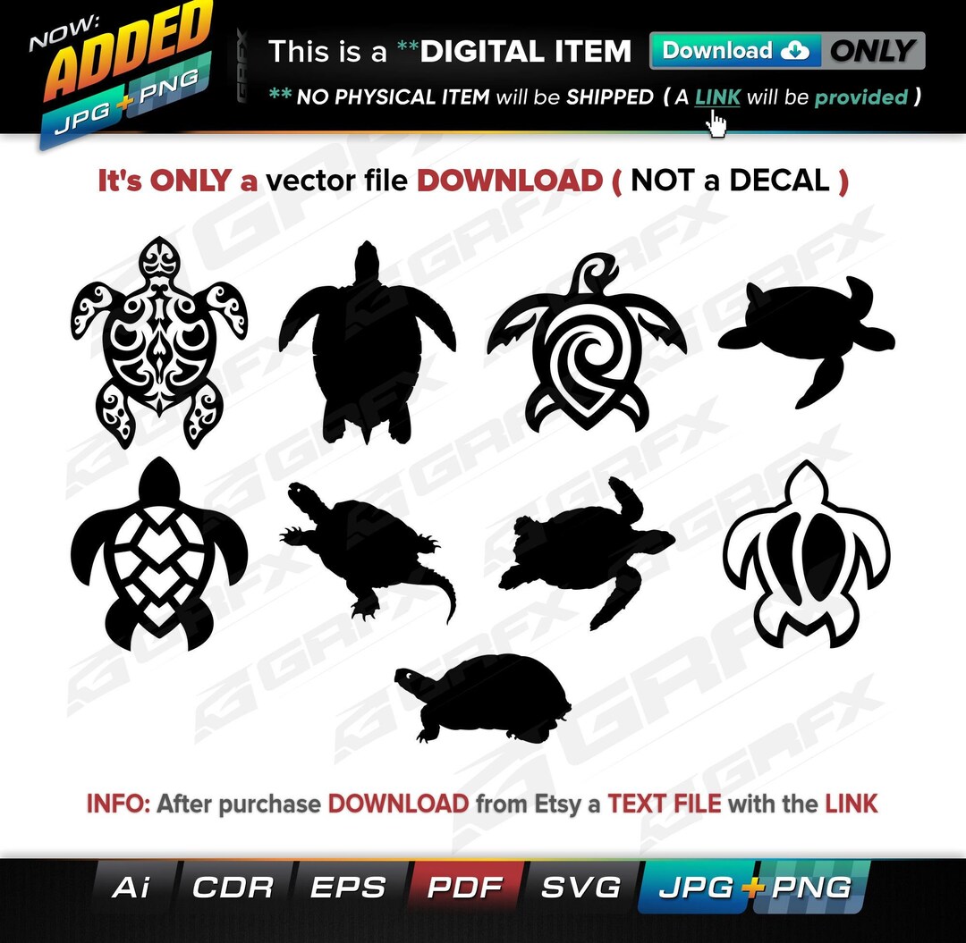 9 Turtle Vectors Ai, Cdr, Eps, Pdf, Svg and Also Jpg, Png - Instant ...