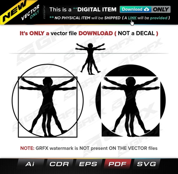 3 Virtuvian Man Vectors Ai Cdr Eps Pdf Svg Instant - Etsy