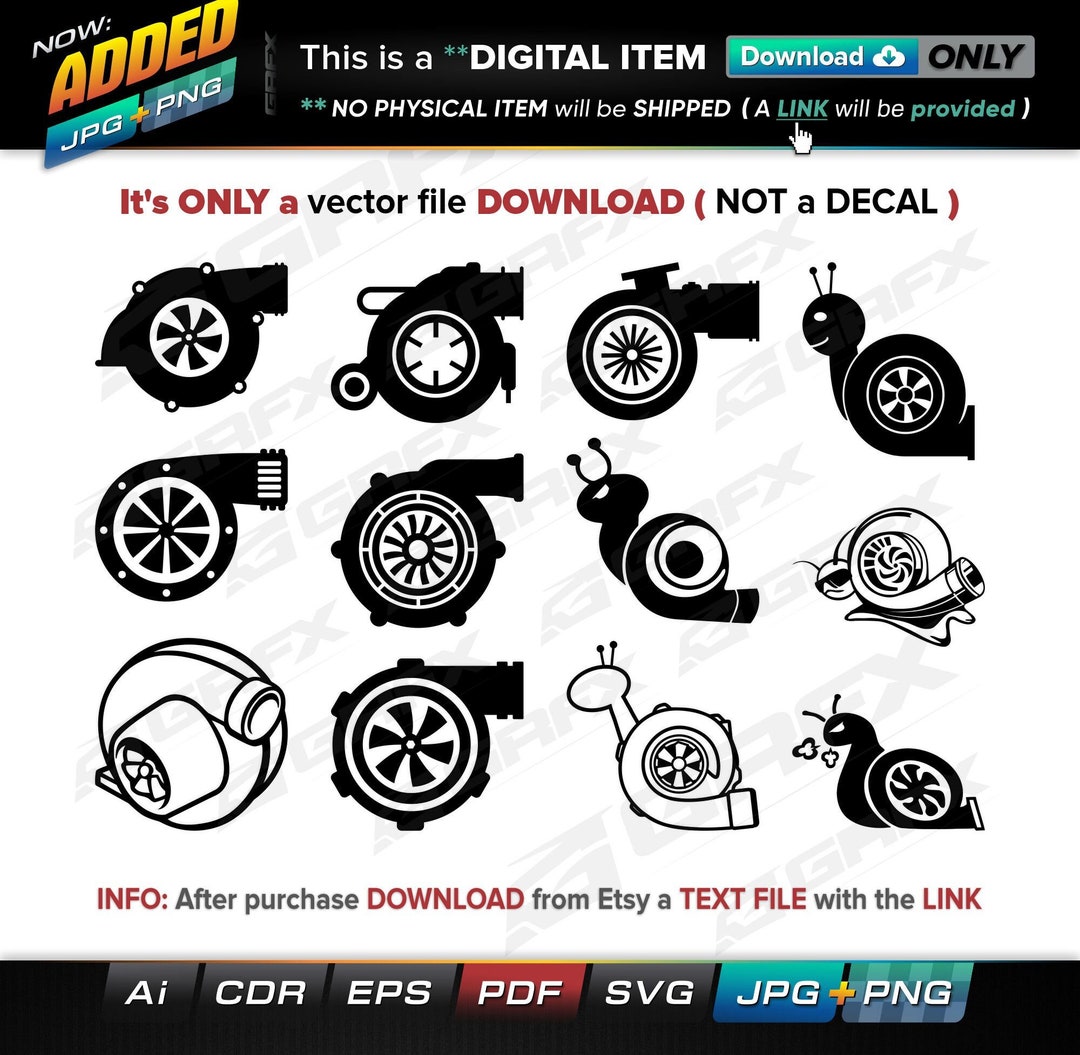 12 Turbo Snail Vectors Ai, Cdr, Eps, Pdf, Svg Also Jpg, Png - Instant ...