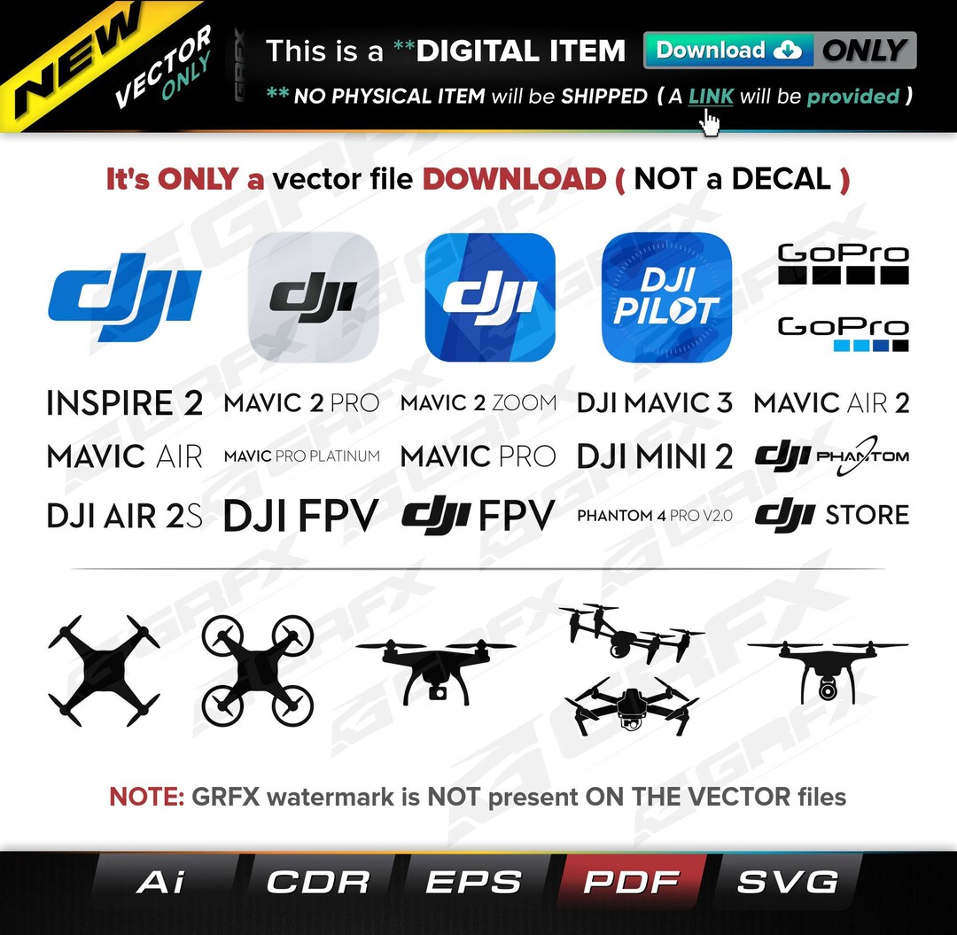27 logotipos de DJI Drones vectores BONUS ai cdr eps pdf - Etsy México