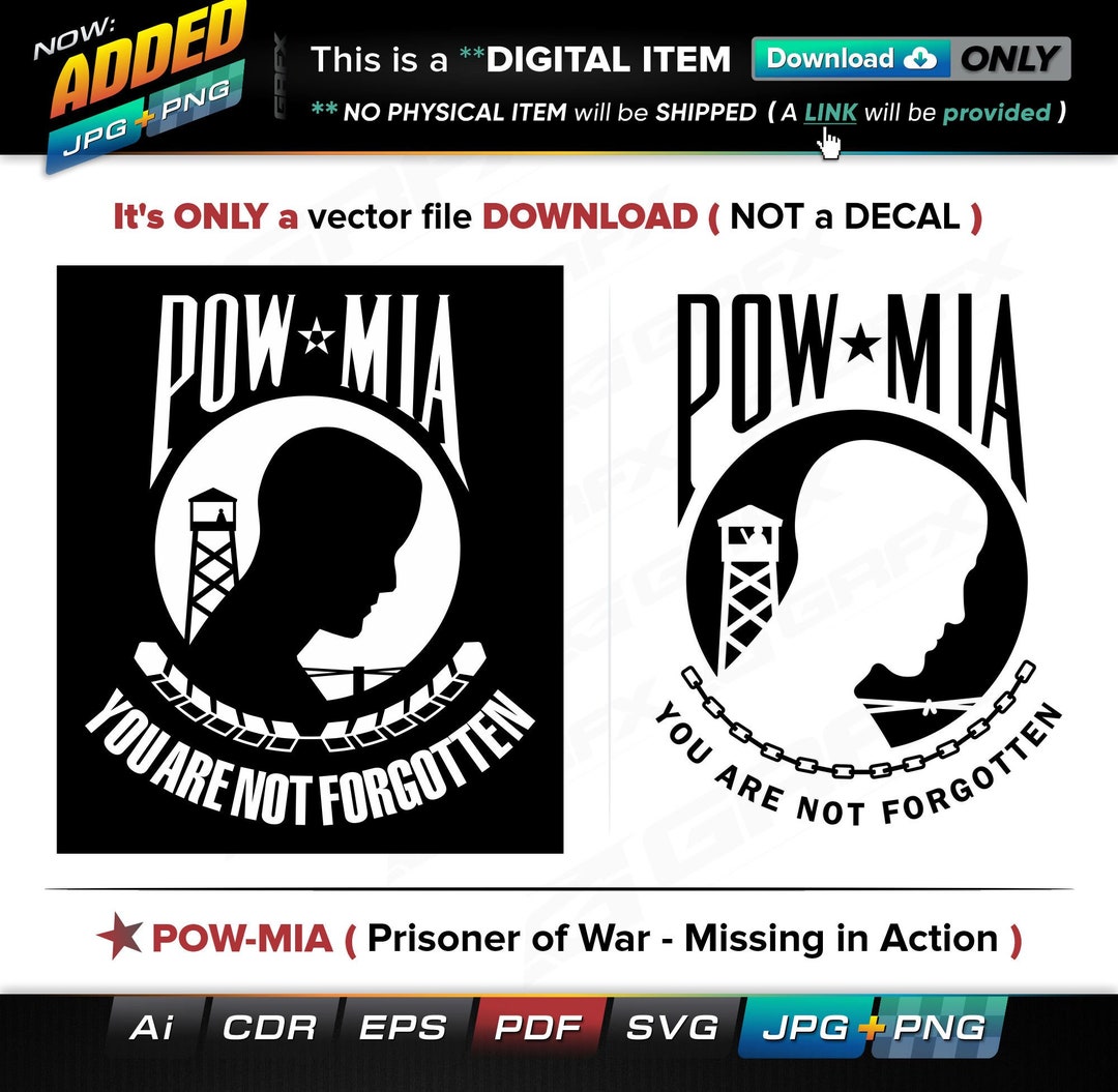 2 POW-MIA Vectors Ai Cdr Eps Pdf Svg and Also Jpg Png - Etsy