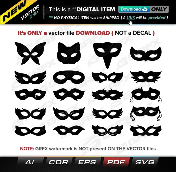 20 Masquerade Vectors Ai Cdr Eps Pdf Svg Instant - Etsy