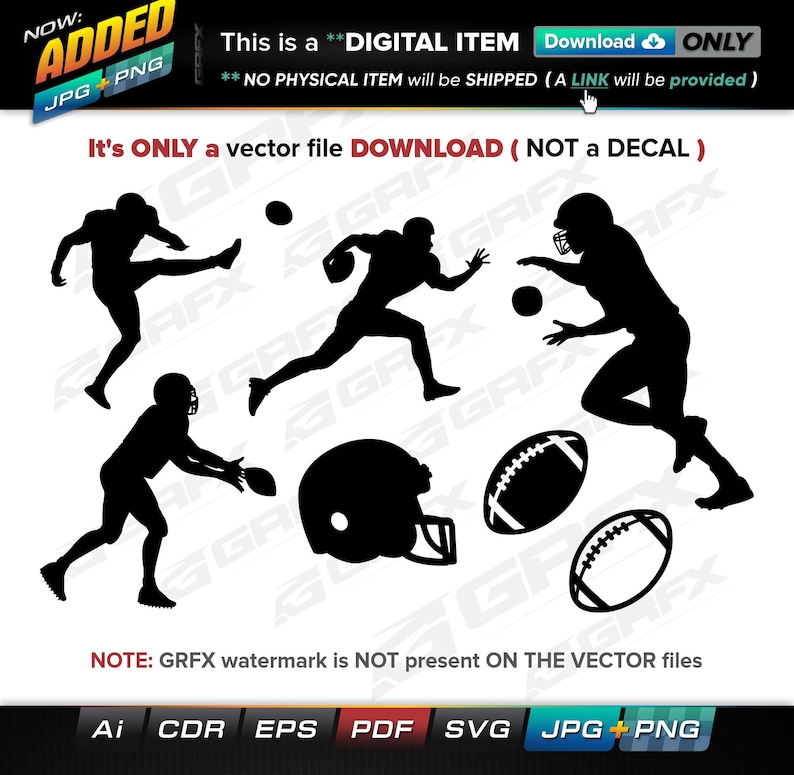 7 Football Vectors Ai Cdr Eps Pdf Svg and Also Jpg Png - Etsy