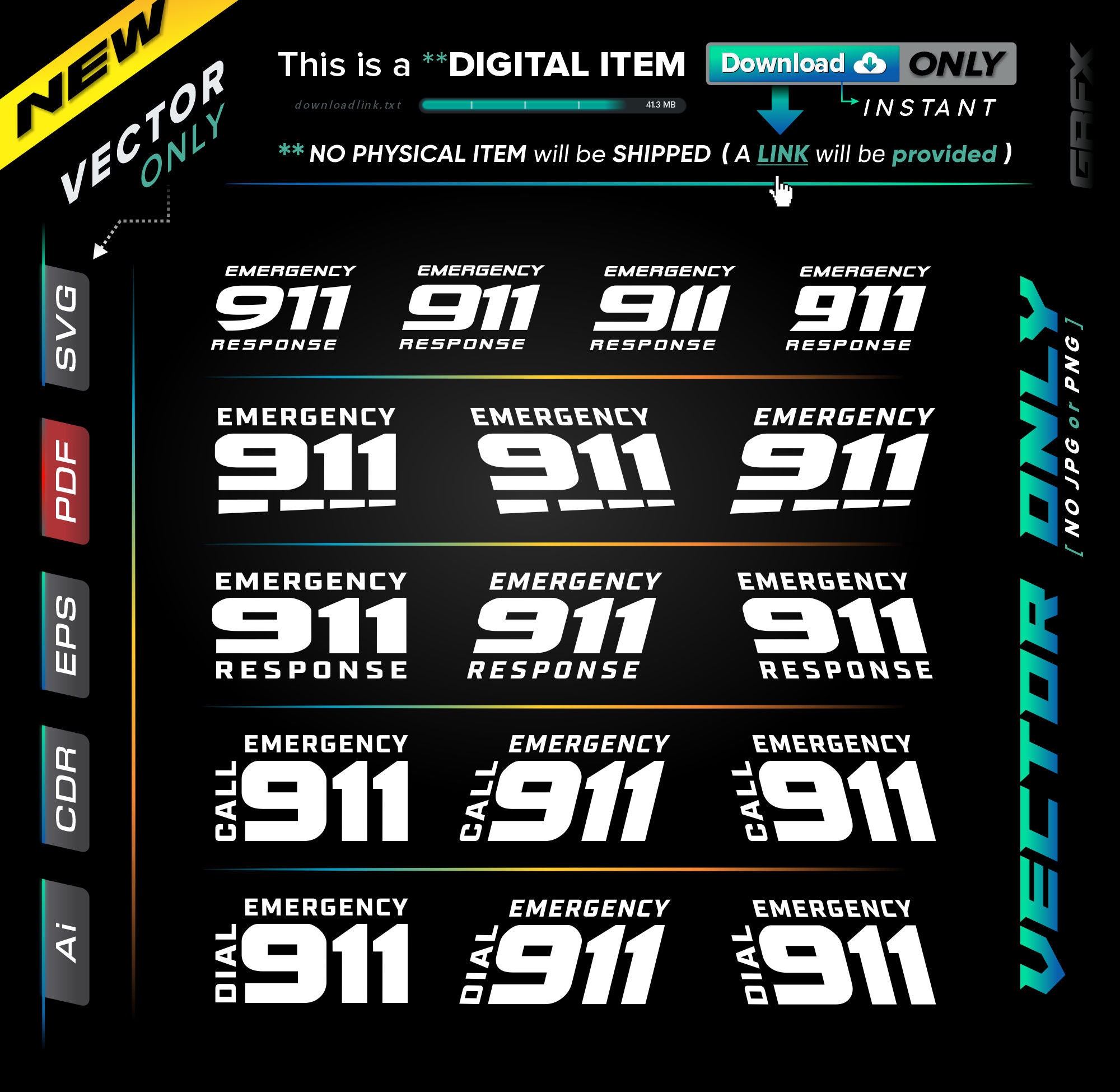 95 Police Vector Pack / Bundle: Ai Cdr Eps Pdf Svg | Etsy