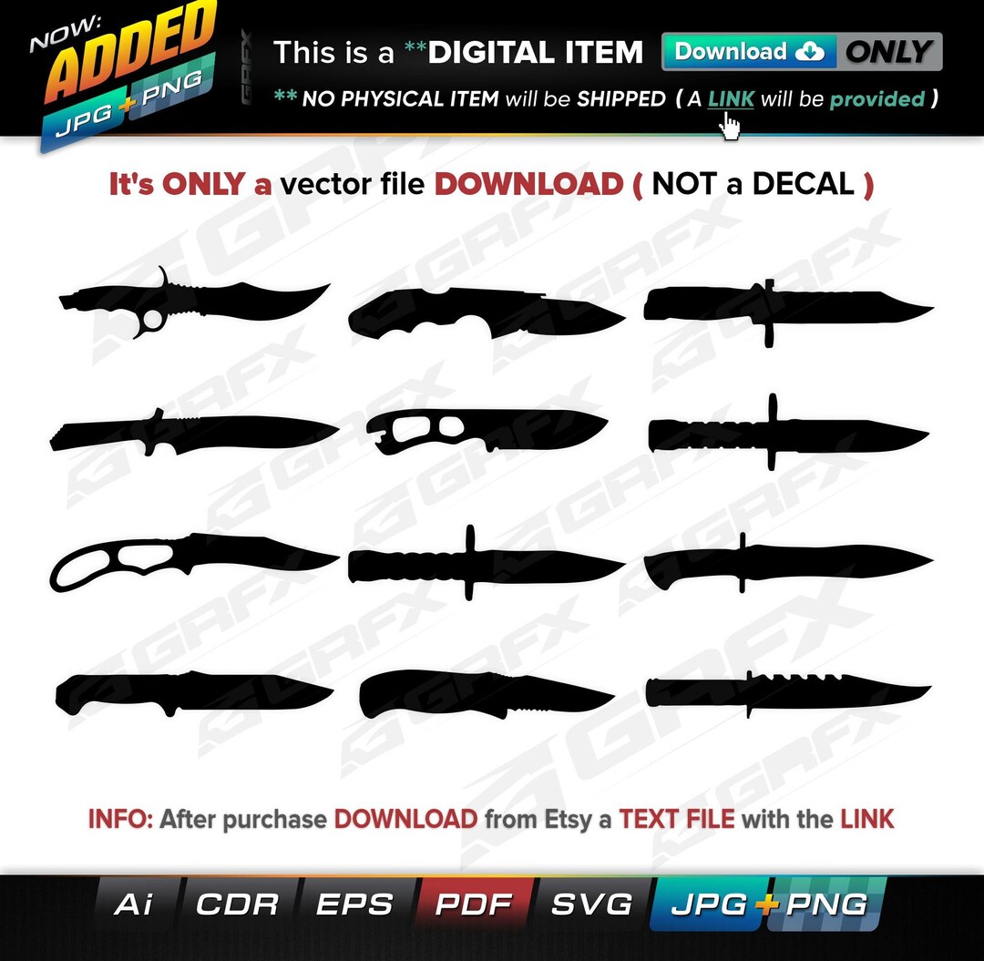 12 Knives Vectors Ai, Cdr, Eps, Pdf, Svg and Also Jpg, Png - Instant ...