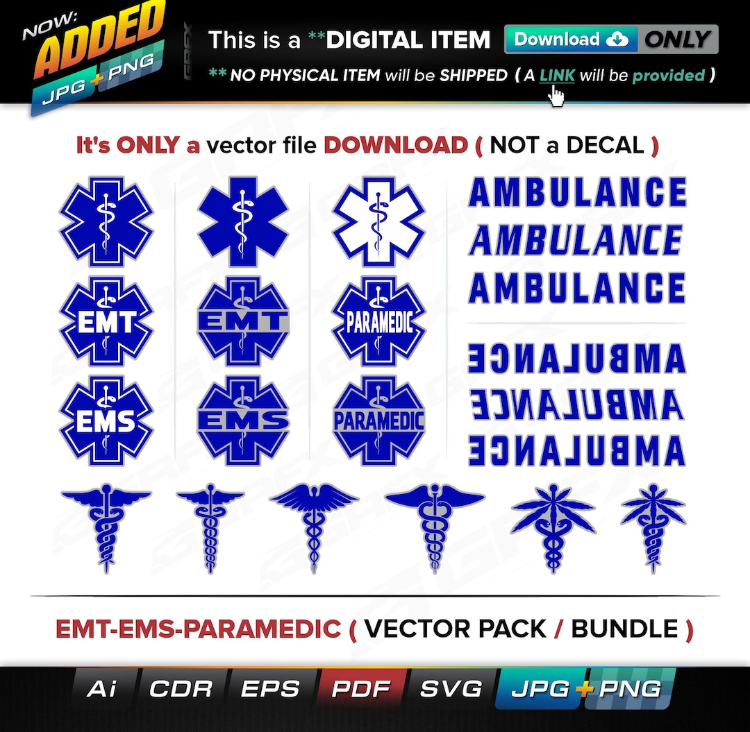 21 EMT-EMS Vectors Ai Cdr Eps Pdf Svg and Also Jpg Png - Etsy