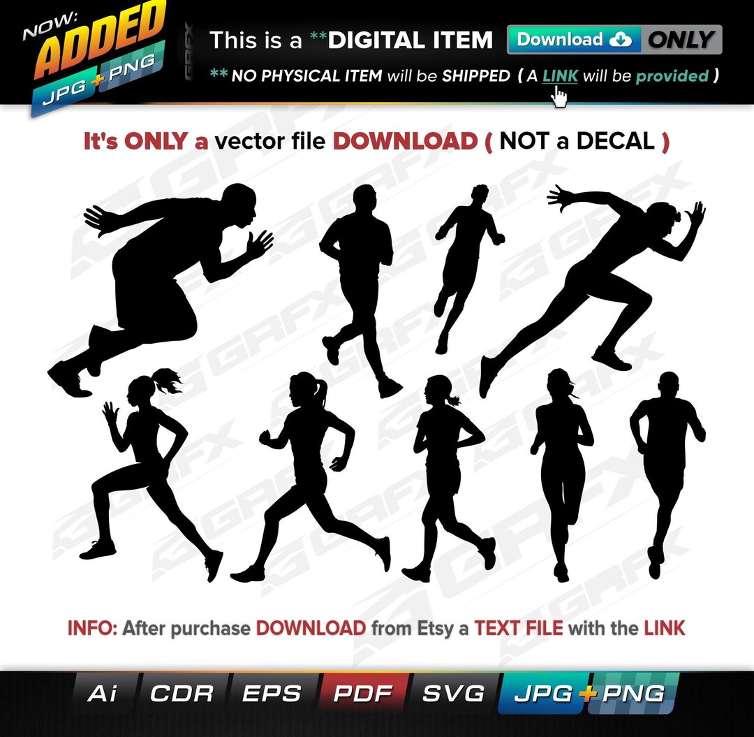 9 Runners Vectors Ai, Cdr, Eps, Pdf, Svg and Also Jpg, Png - Instant ...