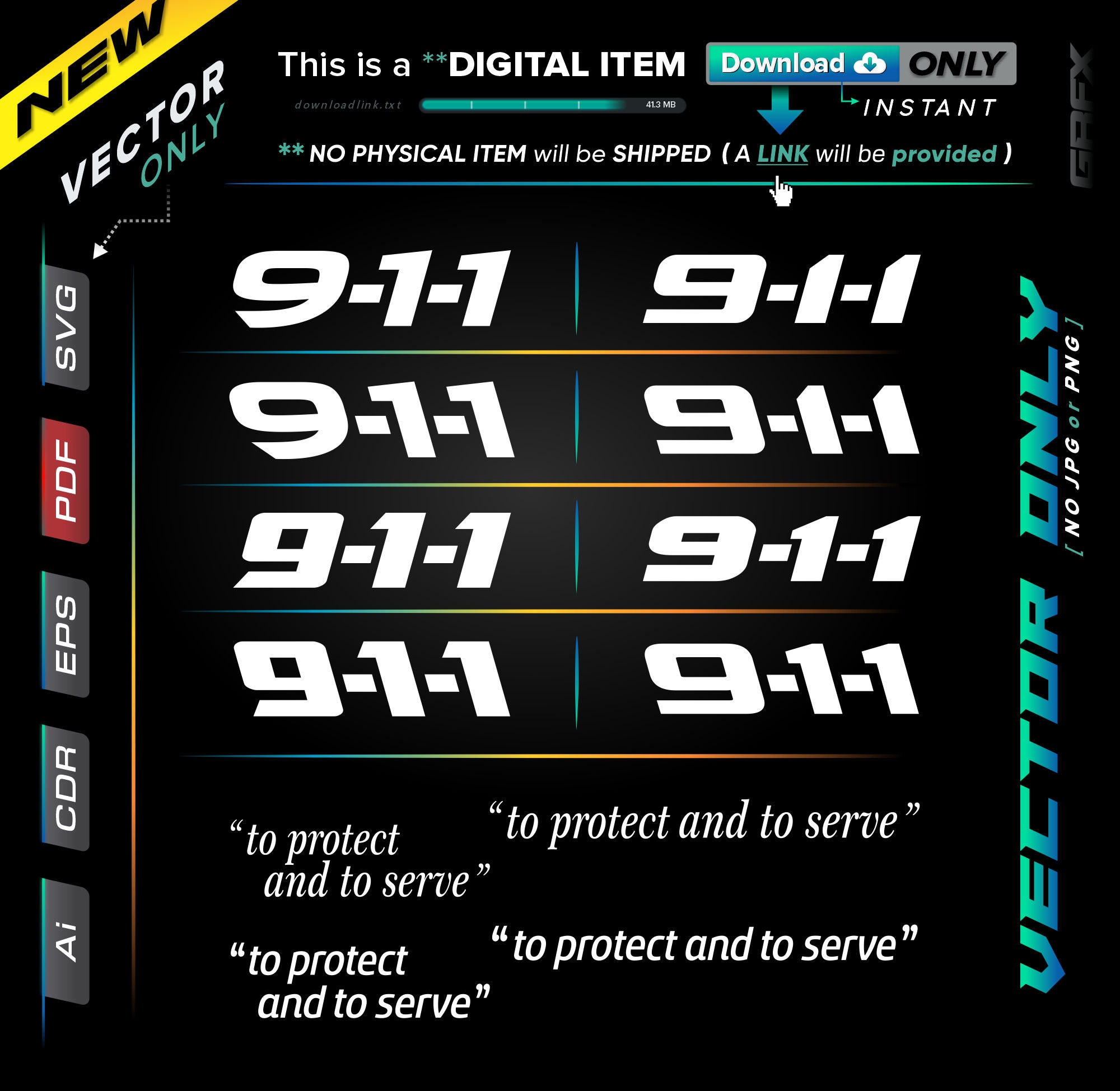 95 Police Vector Pack / Bundle: Ai Cdr Eps Pdf Svg | Etsy