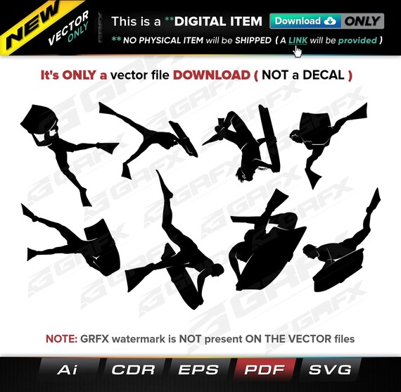 8 Bodyboarding Vectors Ai Cdr Eps Pdf Svg Instant | Etsy