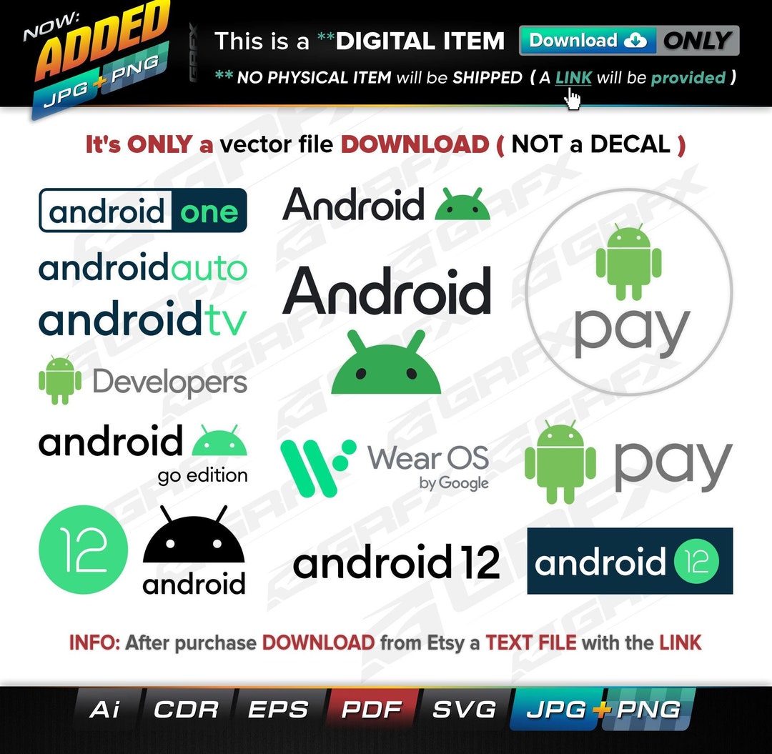13 Android Logos Vectors Ai, Cdr, Eps, Pdf, Svg - Instant Download ...