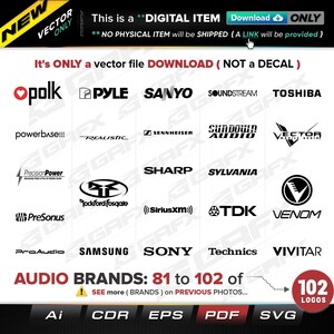 102 Audio Brands Vectors Ai Cdr Eps Pdf Svg Instant - Etsy