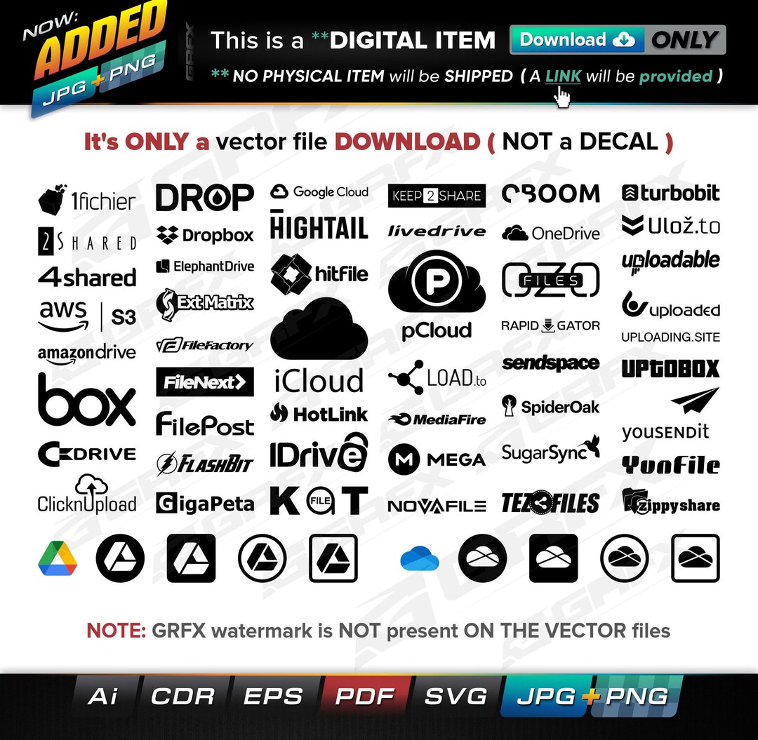 50 File Hosters Vectors Ai Cdr Eps Pdf Svg and Also Jpg - Etsy