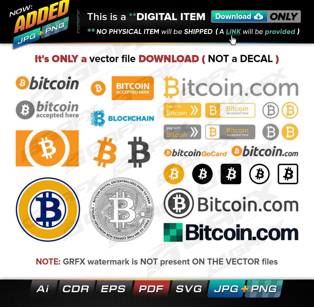 27 Bitcoin Vectors Ai Cdr Eps Pdf Svg and Also Jpg Png - Etsy