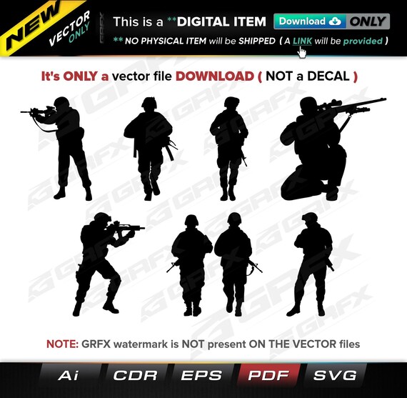 7 Soldiers Vectors Ai Cdr Eps Pdf Svg Instant Download - Etsy