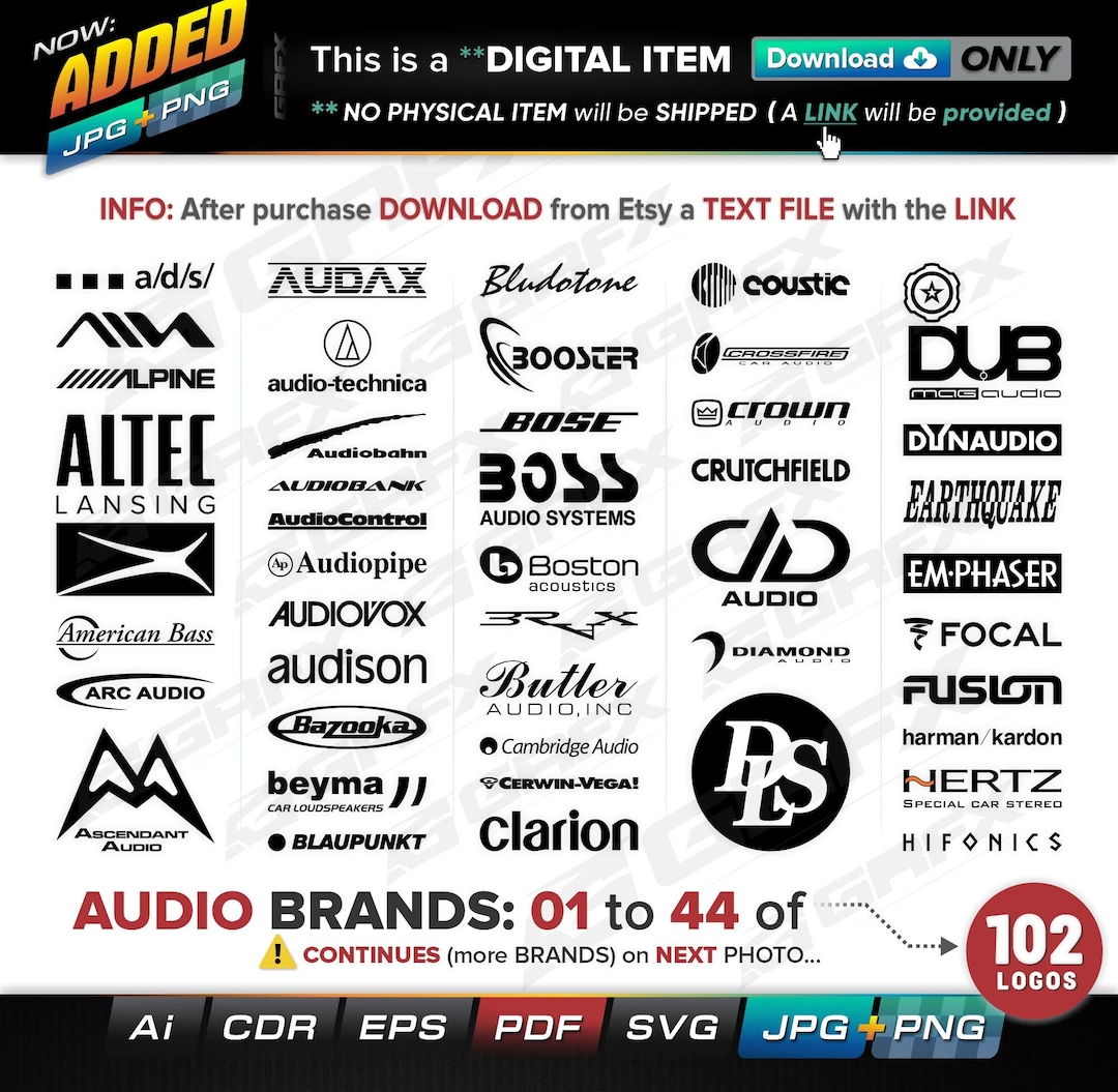 102 Audio Brands Vectors Ai, Cdr, Eps, Pdf, Svg and Also Jpg, Png ...
