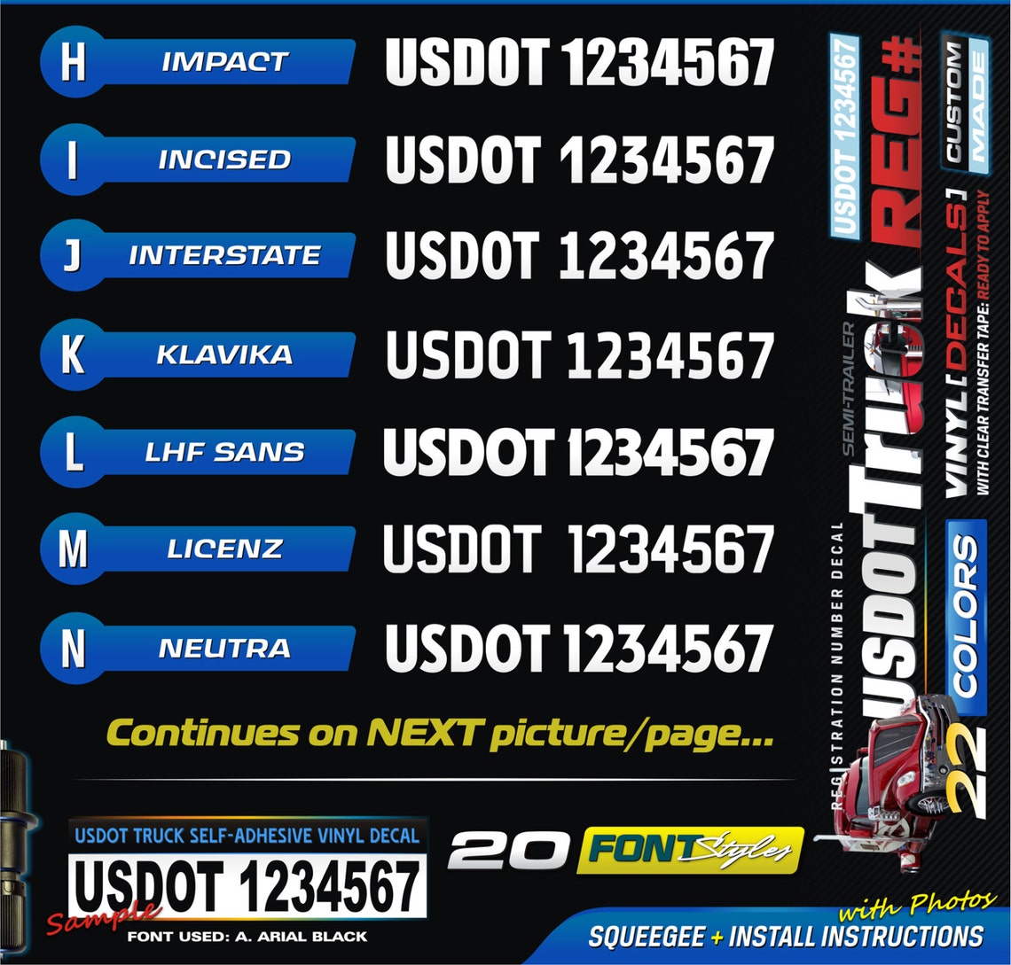 2x16 2 USDOT Truck Custom Registration Numbers Vinyl Decal 1 - Etsy