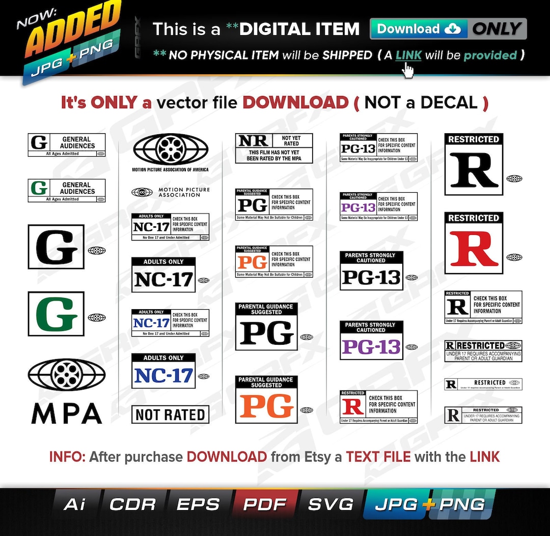 28 MPA Movie Ratings Vectors Ai, Cdr, Eps, Pdf, Svg and Also Jpg, Png ...