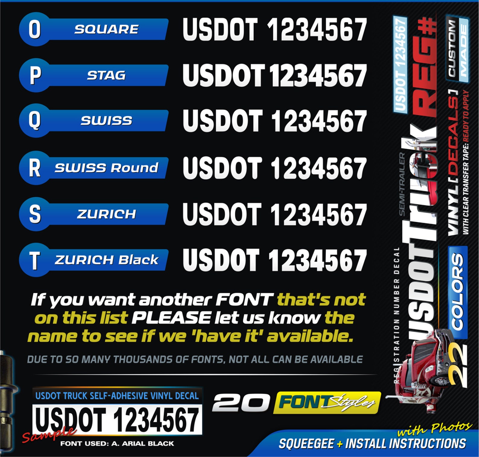 2x16 2 USDOT Truck Custom Registration Numbers Vinyl Decal 1 - Etsy