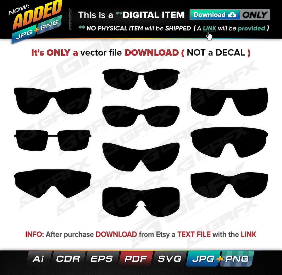 10 Sunglasses Vectors Ai, Cdr, Eps, Pdf, Svg and Also Jpg, Png Instant ...