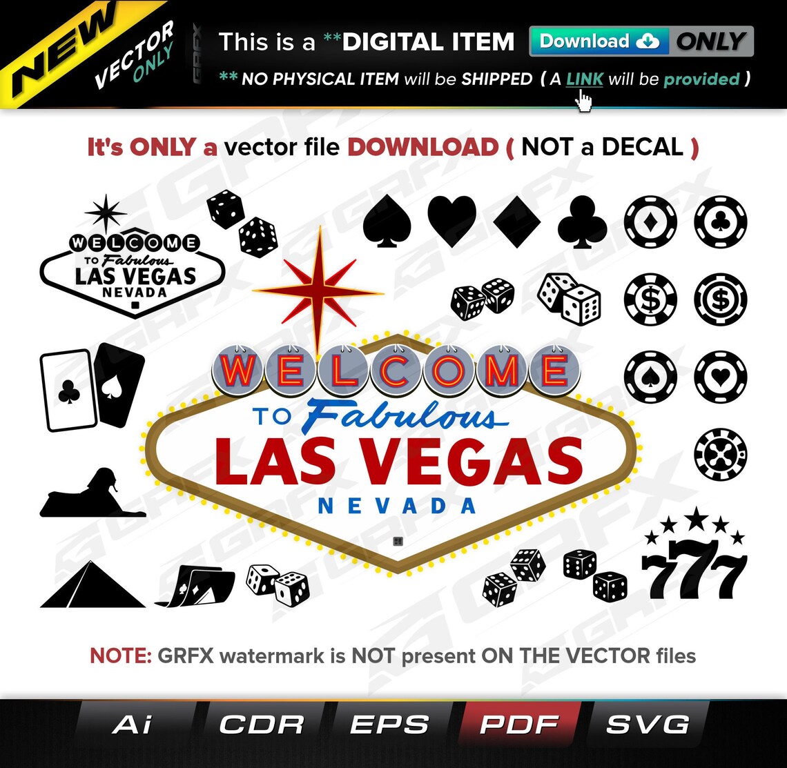 24 Las Vegas Vectors Ai Cdr Eps Pdf Svg Instant Download - Etsy