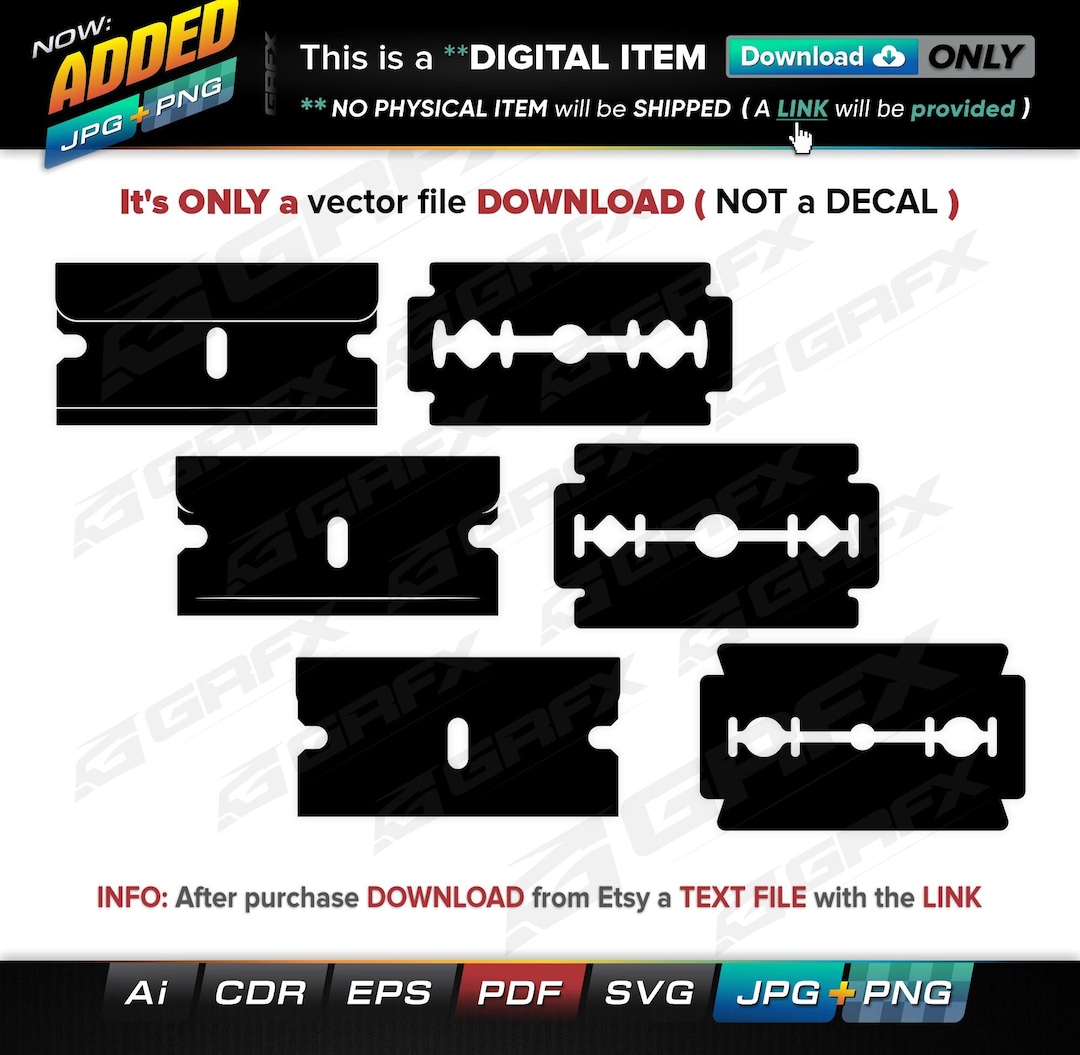 6 Single-double Edge Razors Vectors Ai, Cdr, Eps, Pdf, Svg and Also Jpg ...