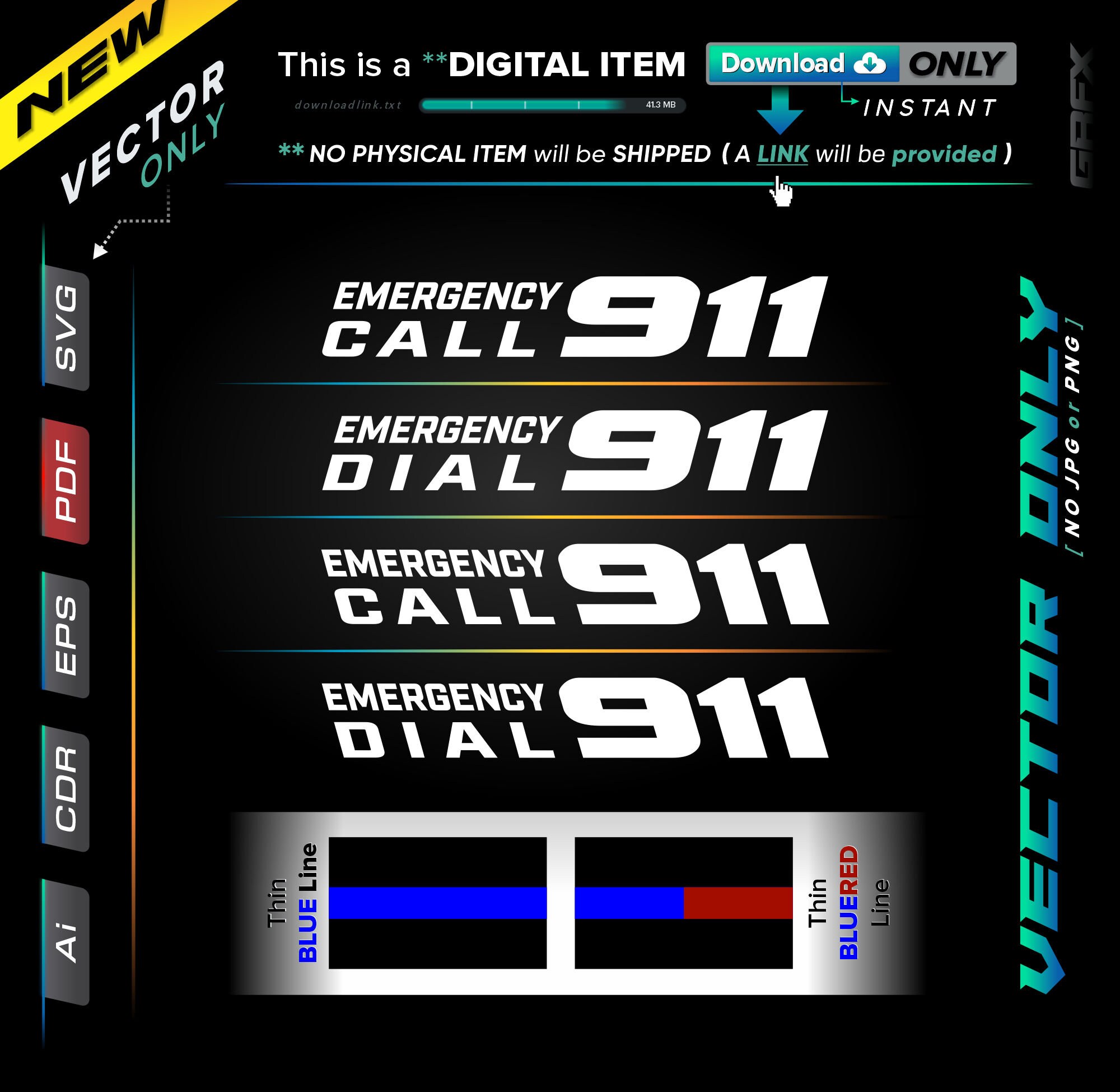 95 Police Vector Pack / Bundle: Ai Cdr Eps Pdf Svg | Etsy