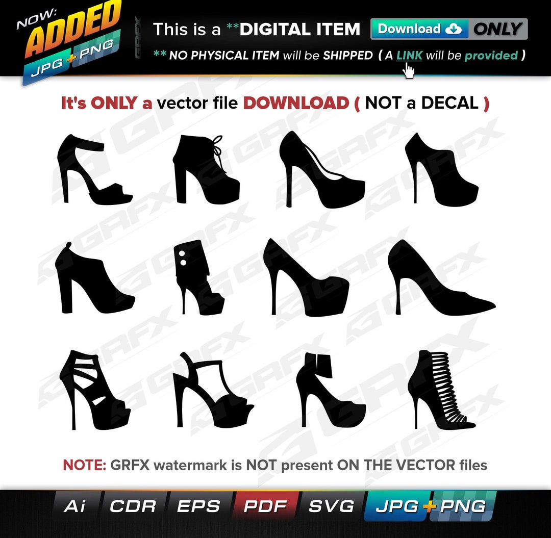 12 High Heels Vectors Ai Cdr Eps Pdf Svg and Also Jpg Png - Etsy