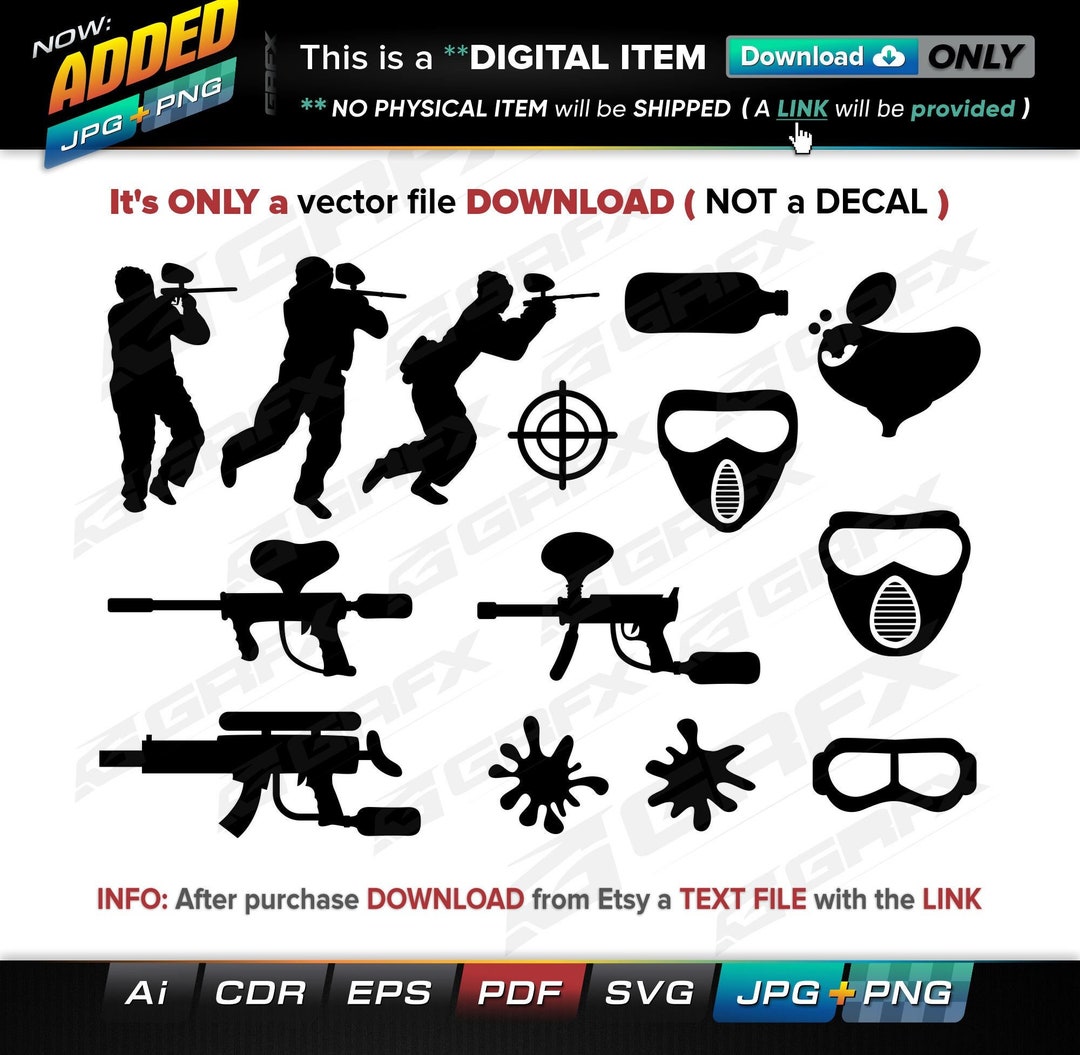 14 Paintball Vectors Ai, Cdr, Eps, Pdf, Svg and Also Jpg, Png - Instant ...