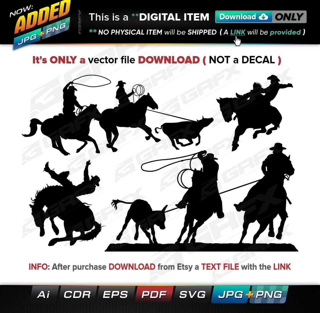 4 Cowboy Rodeo Vectors Ai, Cdr, Eps, Pdf, Svg and Also Jpg, Png Instant ...