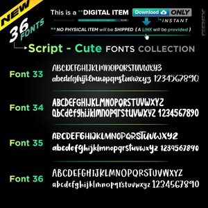 36 Script-cute FONT Collection Ready to Install on Windows / Mac ...