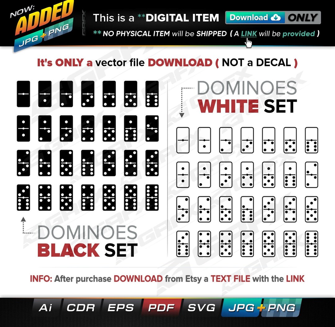 56 Dominoes Vectors Ai, Cdr, Eps, Pdf, Svg and Also Jpg, Png - Instant ...