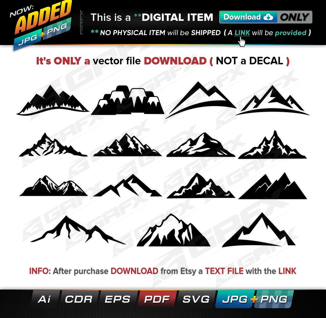 15 Mountains Vectors Ai, Cdr, Eps, Pdf, Svg and Also Jpg, Png Instant ...