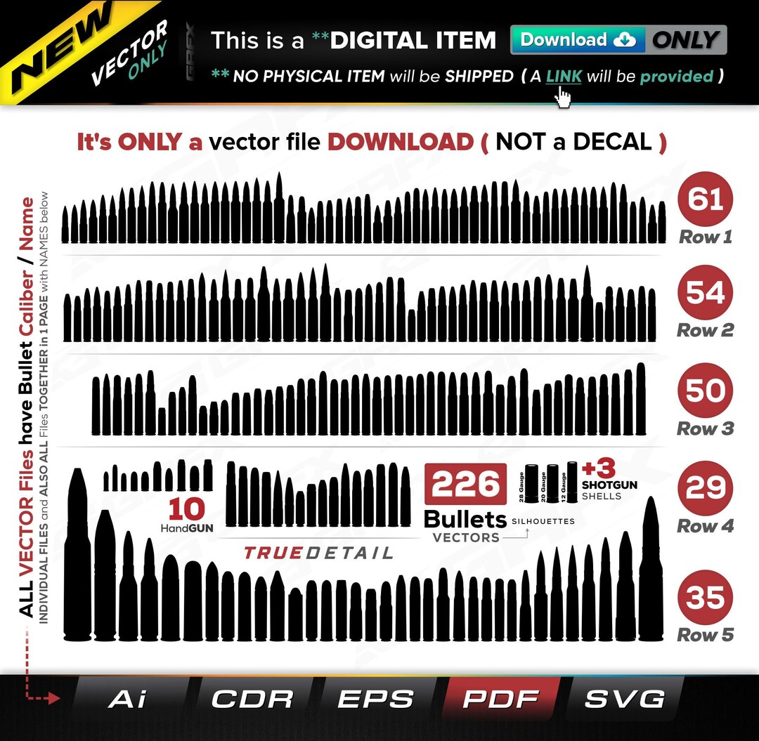 226 Bullets Vectors Ai Cdr Eps Pdf Svg Instant Download - Etsy