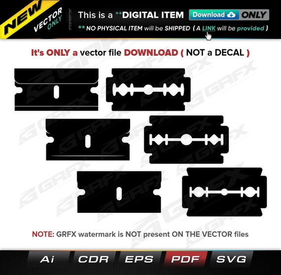 6 Single-double Edge Razors Vectors Ai Cdr Eps Pdf Svg - Etsy