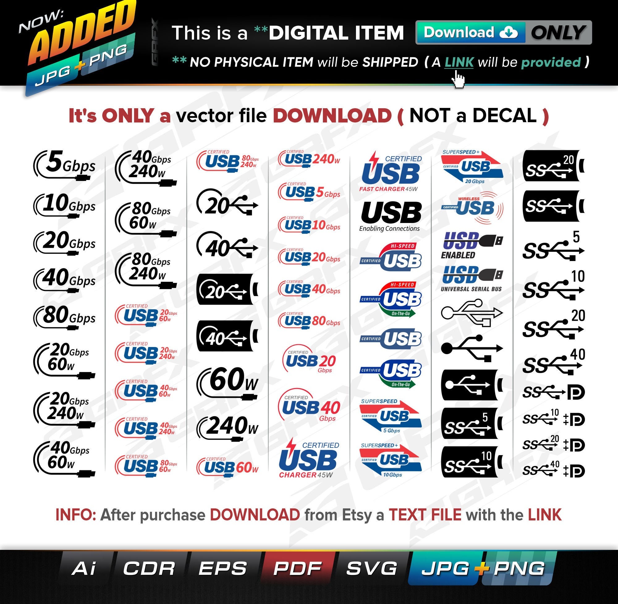60 vectores de logotipos USB ai cdr eps pdf svg y también - Etsy España