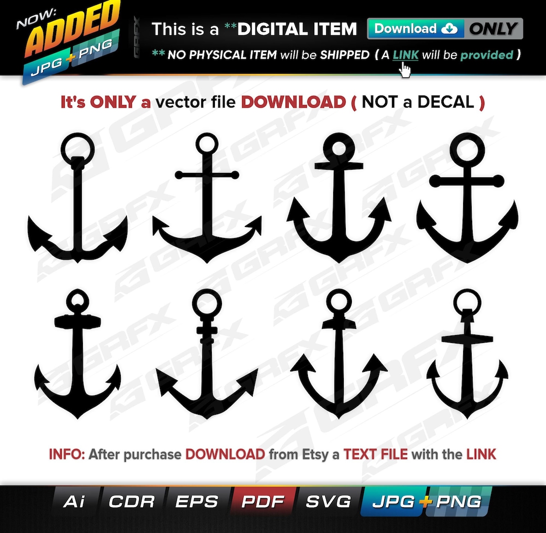 8 Boat Anchors Vectors Ai, Cdr, Eps, Pdf, Svg and Also Jpg, Png Instant Download 61 Files TOTAL ...