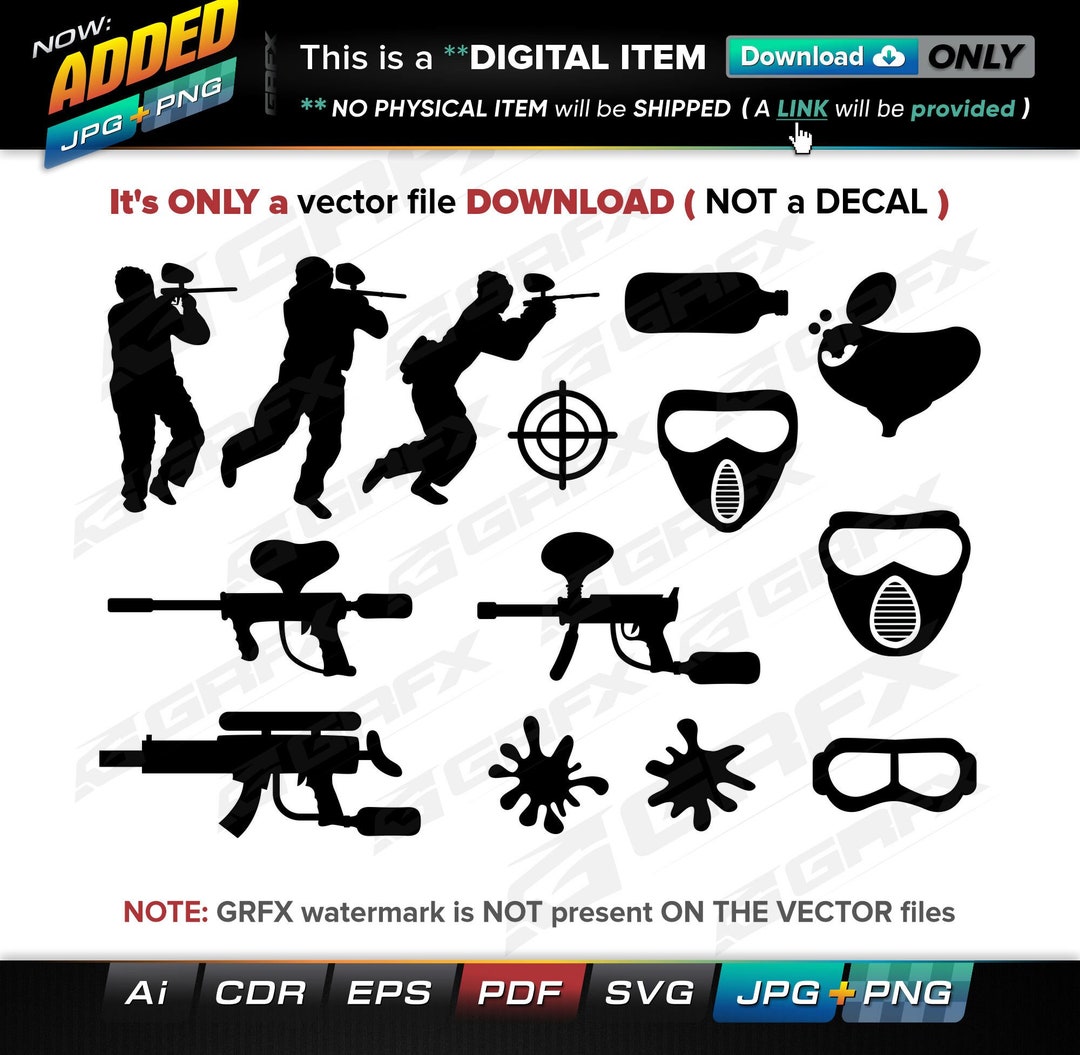 14 Paintball Vectors Ai Cdr Eps Pdf Svg and Also Jpg Png - Etsy