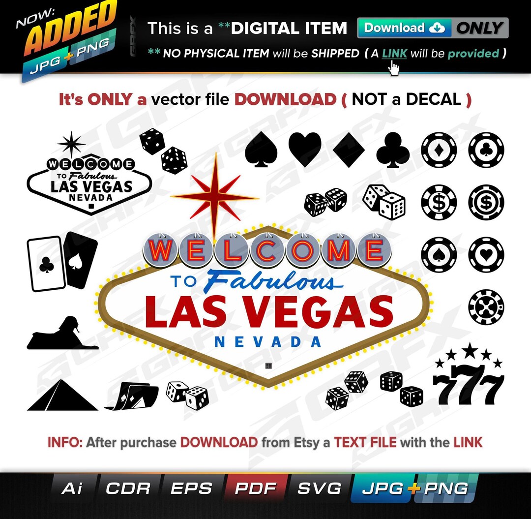 24 Las Vegas Vectors Ai, Cdr, Eps, Pdf, Svg and Also Jpg, Png - Instant ...