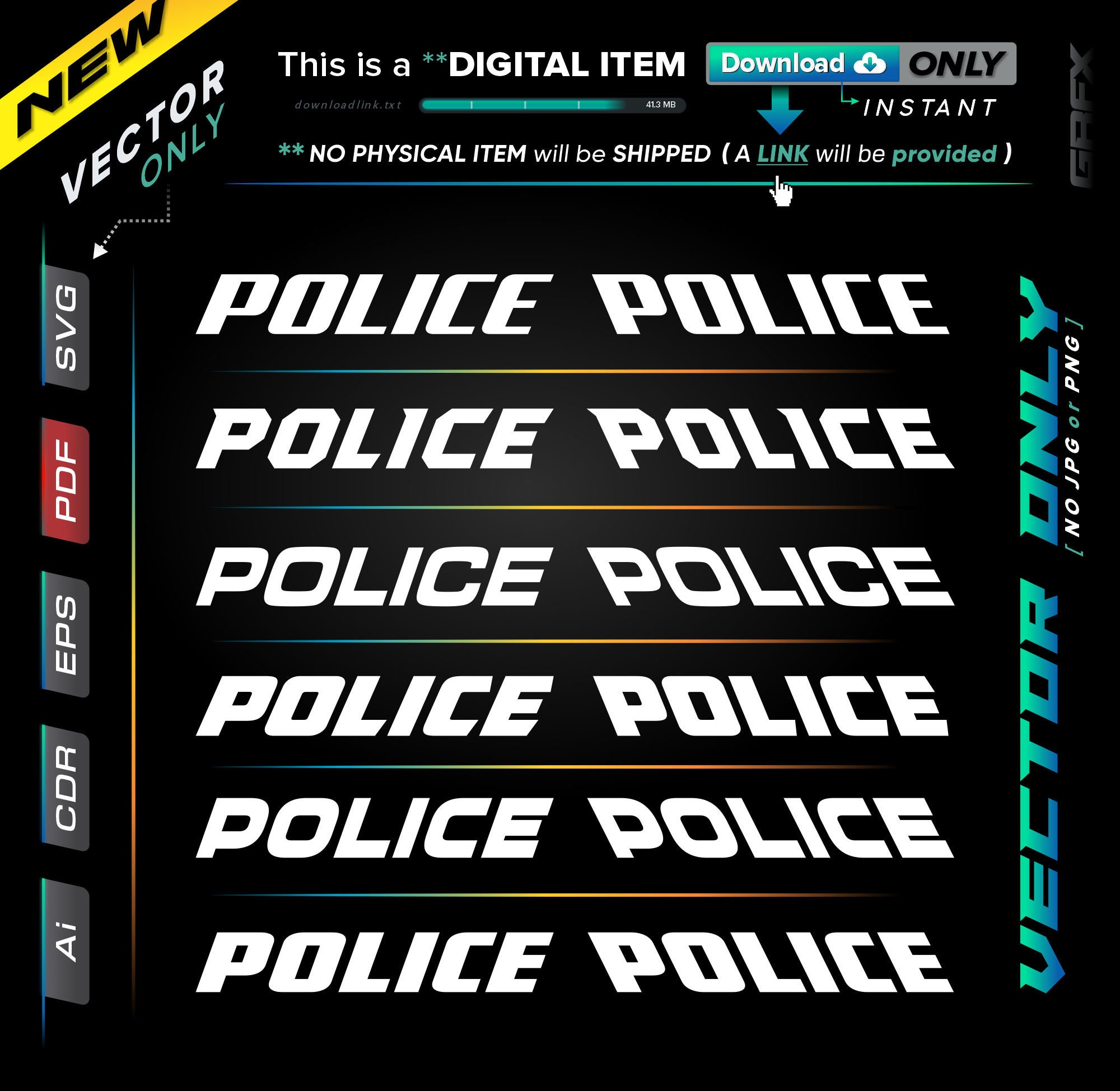 95 Police Vector Pack / Bundle: Ai Cdr Eps Pdf Svg | Etsy
